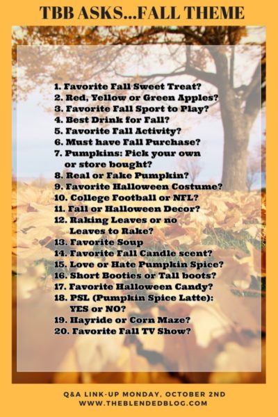 The Blended Blog asks some fun questions all about Fall / Autumn