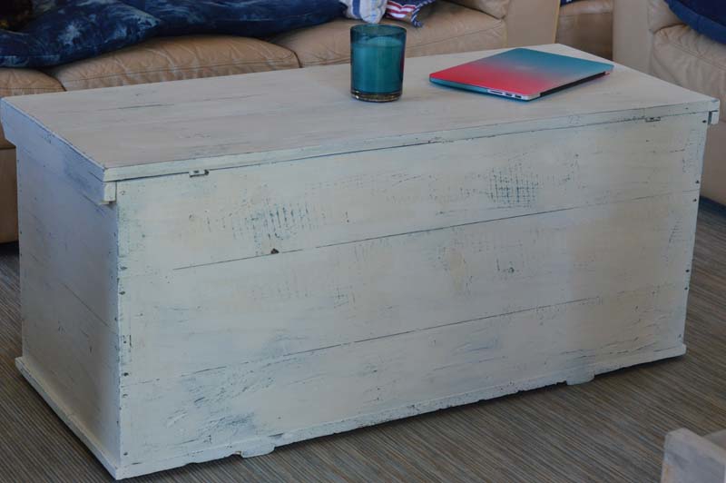 Plain trunk to distressed coffee table