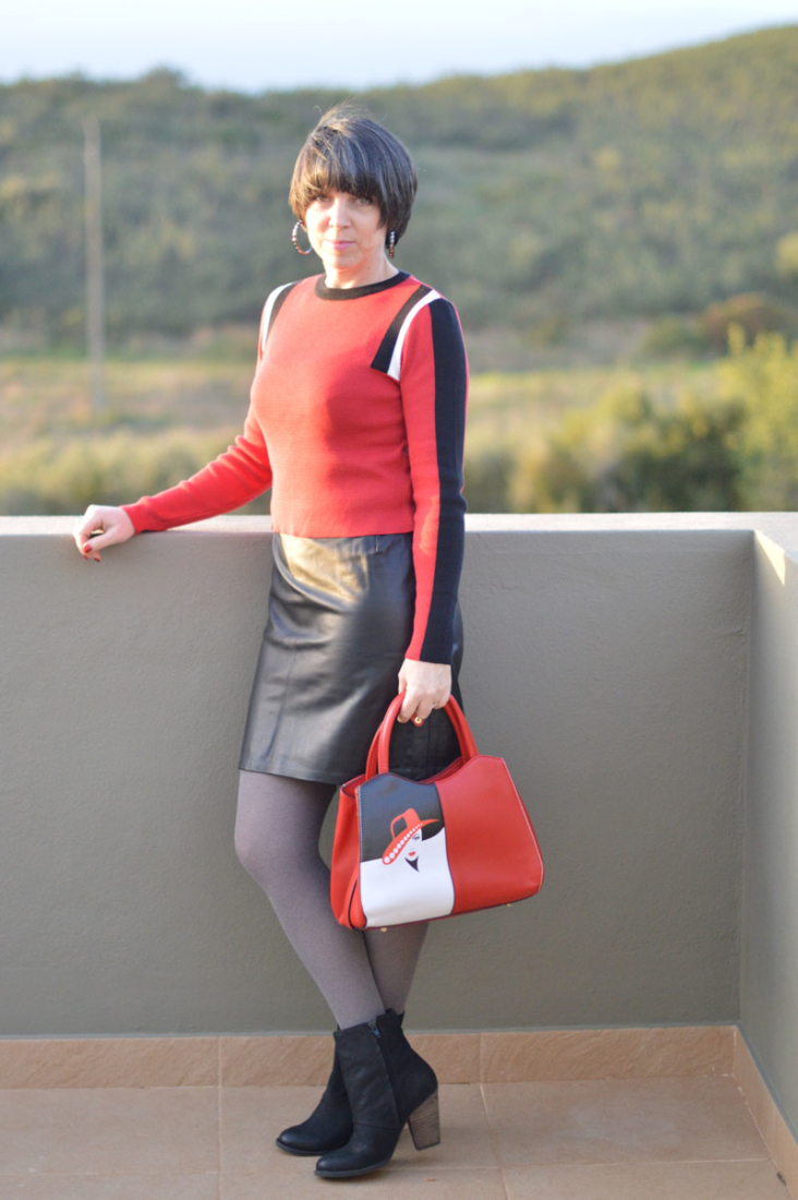 Black leather skirt: dressed almost entirely by my lovely mother-in-law ...