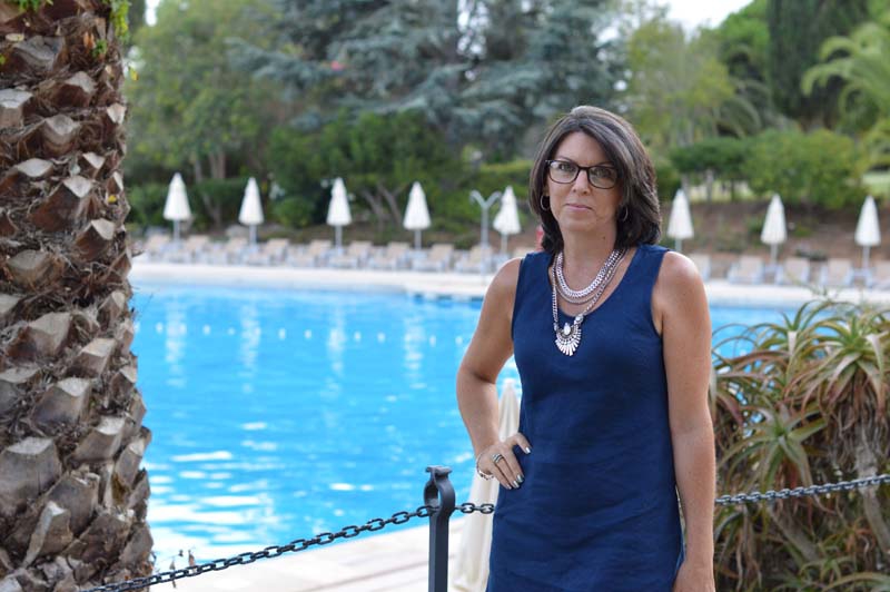 An evening to remember at Penina in my blue linen shift dress Suzy Turner